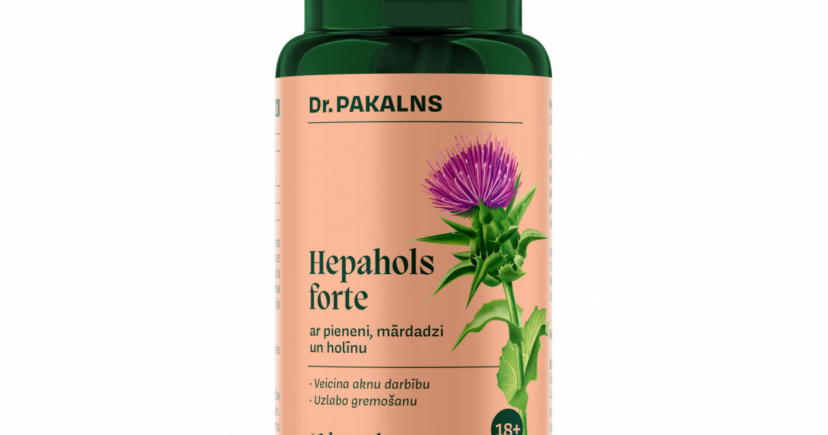 HEPAHOLS FORTE CAPSULES WITH DANDELION, THISTLE AND CHOLINE - Dr.Pakalns